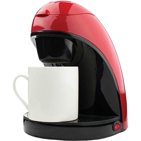Brentwood Appliances 1 Cup Red Single Serve Drip Coffee Maker With