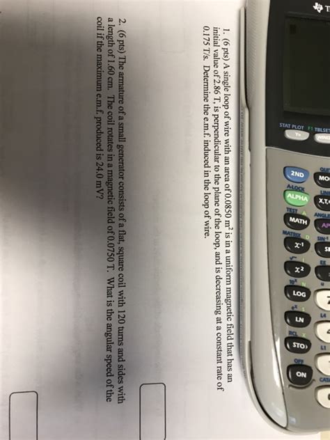 Solved 1 6 Pts A Single Loop Of Wire With An Area Of