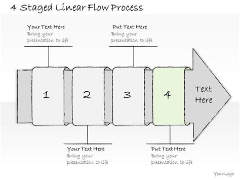 0614 Business Ppt Diagram 4 Staged Linear Flow Process Powerpoint Template Presentation