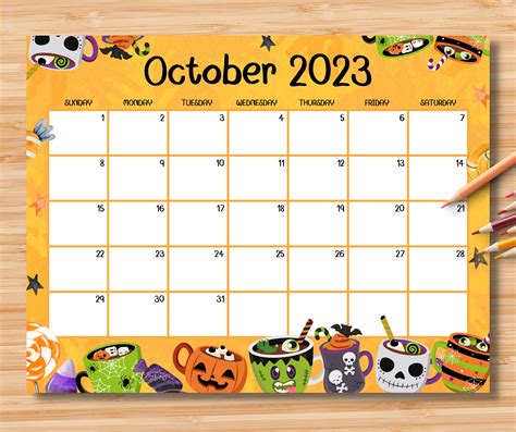 October 2023 Calendar Halloween Free Printable Templates