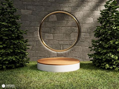 제품 프레젠테이션을 위한 열대 연단 3d 렌더링 무료 Psd 파일