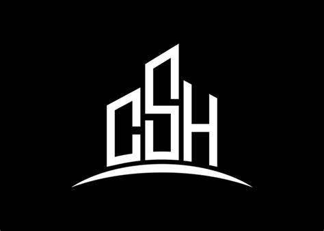 Premium Vector Letter Csh Building Vector Monogram Logo Design Template Building Shape Csh Logo