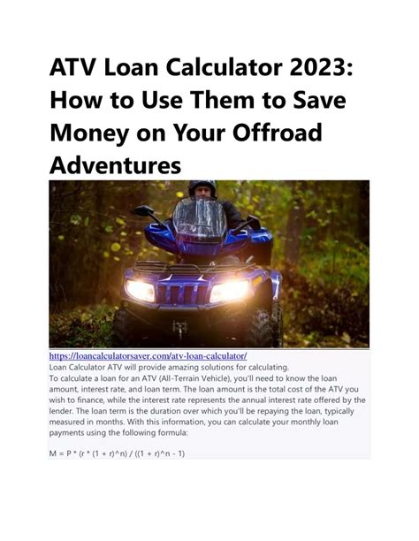 Ppt Loan Calculator Atv Powerpoint Presentation Free Download Id