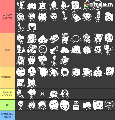 Bfb Tpot Characters Monochrome Icons Tier List Community Rankings Tiermaker