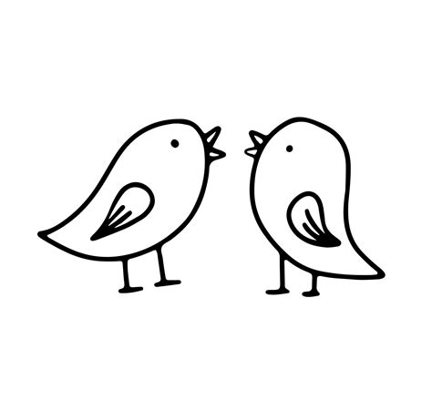 Love Birds Clipart Black And White