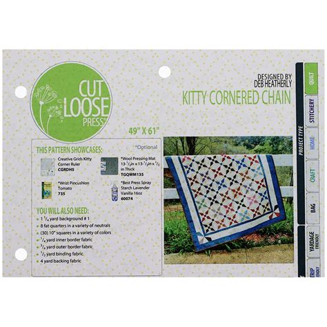 Cut Loose Press Kitty Cornered Chain Quilt Pattern