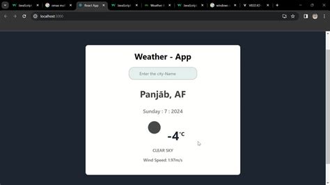 create weather application react with third party api gopal ji gupta
