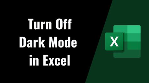 Excel Tutorial How To Turn Off Dark Mode And Improve Spreadsheet Visibility Step By Step Guide