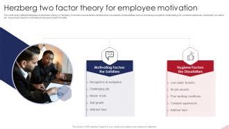 Herzberg Two Factor Theory For Employee Motivation Ppt Template
