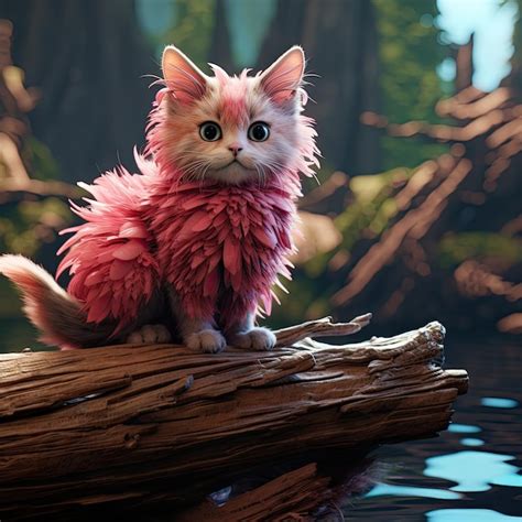 Premium Ai Image A Cat On A Log