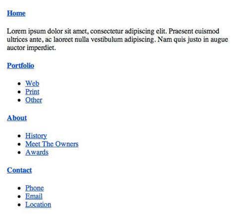 code a useful expanding vertical navigation menu
