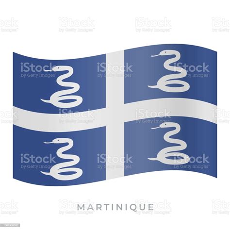 Martinique Waving Flag Vector Icon Vector Illustration Isolated On
