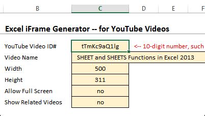 Create IFRAME Code In Excel Contextures Blog