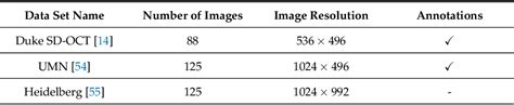 Table 1 From Improving Oct Image Segmentation Of Retinal Layers By