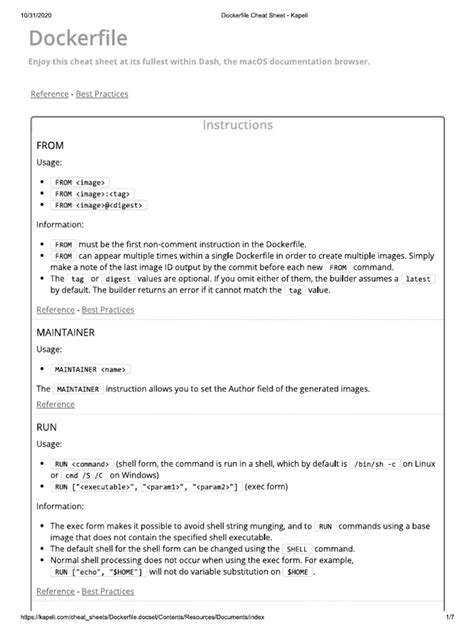 Docker Cheatsheet Pdf