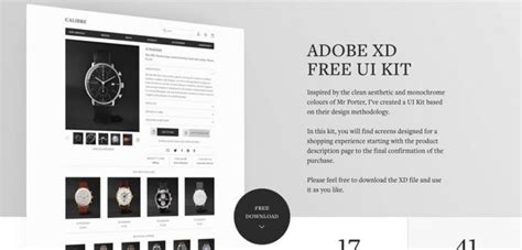 Ecommerce UI Kit Free XD Resource Adobe XD Elements