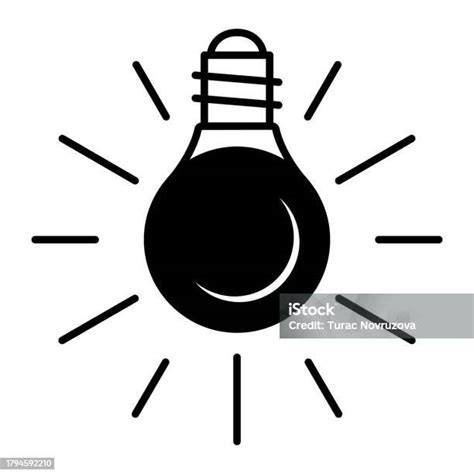 전기 램프 태양 광선 솔리드 아이콘 전기 개념 흰색 배경에 빛의 소스 벡터 기호 글리프 스타일 아이콘 모바일 개념 웹 디자인 벡터 그래픽 검은색에 대한 스톡 벡터 아트 및