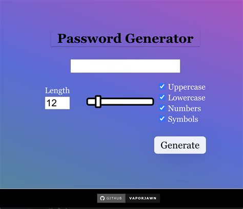 Github Vaporjawnpassword Generator Generate Custom And Secure