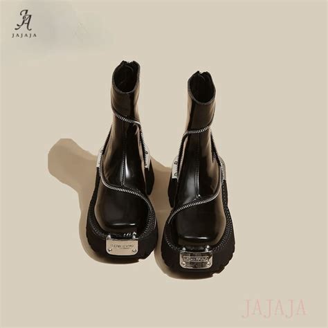 Ботильоны Женский Jajaja черный размер 40 На любой сезон Без застёжки Толстый каблук купить C