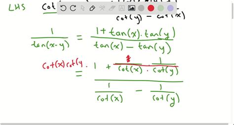⏩solved 23 40 prove the identity cot x y cotx… numerade