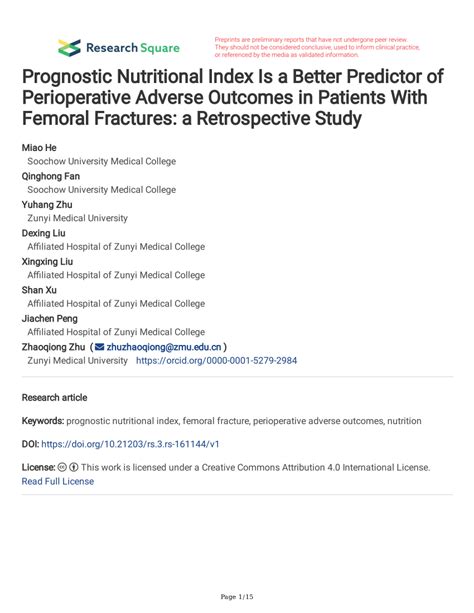 Pdf Prognostic Nutritional Index Is A Better Predictor Of