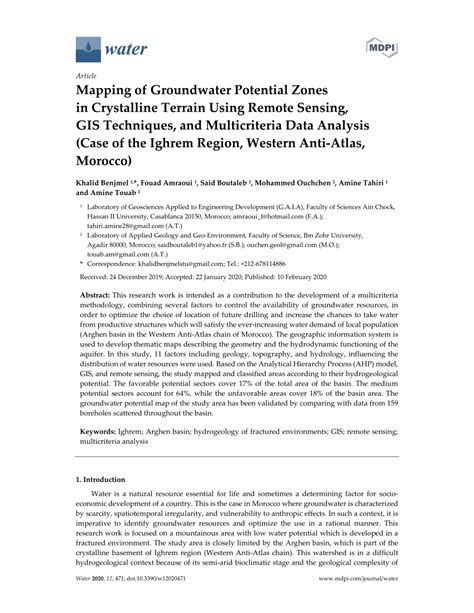 Pdf Mapping Of Groundwater Potential Zones In Crystalline Terrain