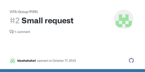 Small Request · Issue 2 · Vita Grouppirn · Github