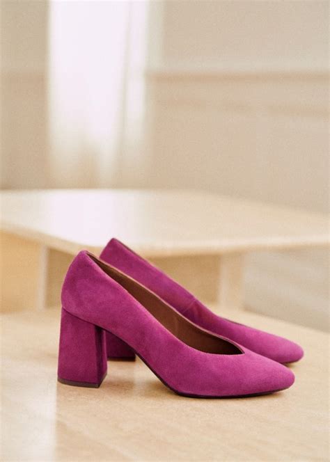 Alice High Heels Fuchsia Suede Goatskin Leather Octobre Éditions