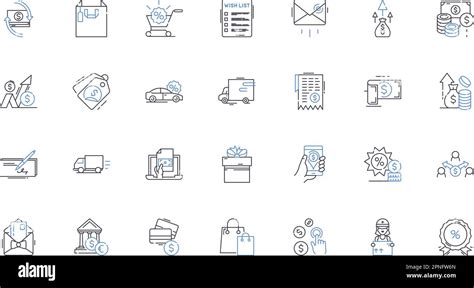 Market Segmentation Line Icons Collection Demographics Psychographics Geographic Behavioural