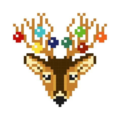 Pixel Christmas Trees With And Without Decorations