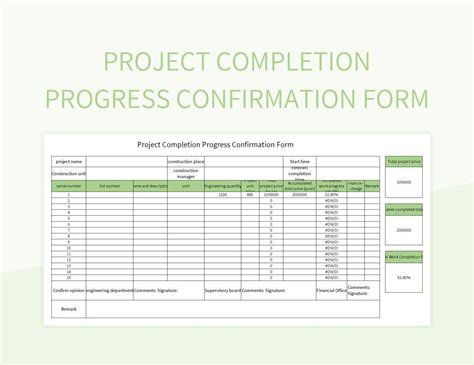 Project Completion Progress Chart Excel Template And Google Sheets File For Free Download