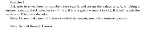 Solved Exercise Ask User To Enter Three Int Numbers Use Chegg Com