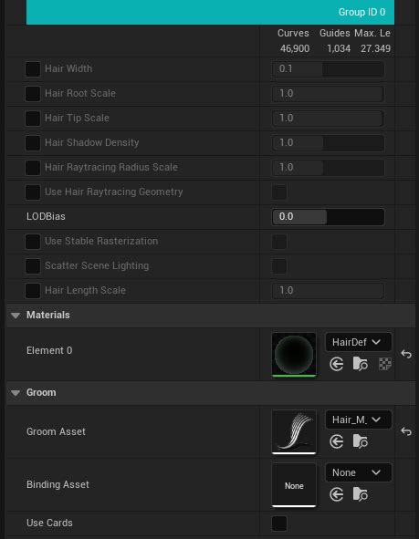 Groom Components And Assets In Unreal Engine Unreal Engine 56