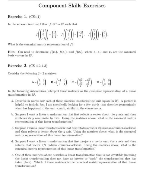 Solved Component Skills Exercises Exercise 1 Cs41 In The