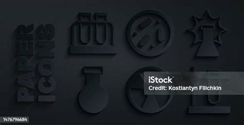 방사성 화학 폭발 시험관 및 플라스크 스탠드 박테리아와 아이콘이 있는 페트리 접시를 설정합니다 벡터 3차원 형태에 대한 스톡 벡터 아트 및 기타 이미지 Istock