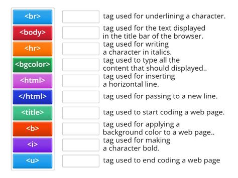 HTML Tags Match Up