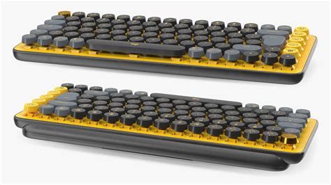 Pop Key Keyboard Logitech Yellow 3d Model 29 3ds Blend C4d Fbx