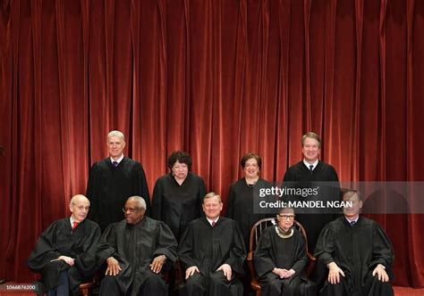 Justices Of The Us Supreme Court Pose For Their Official Photo At The