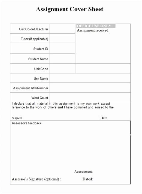 Assignment Sheet Template