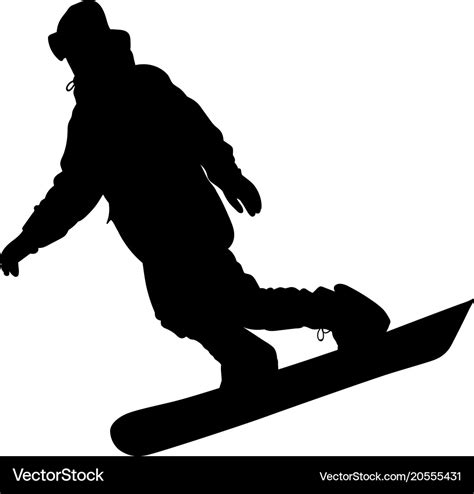 Silhouette De Snowboarder Debout