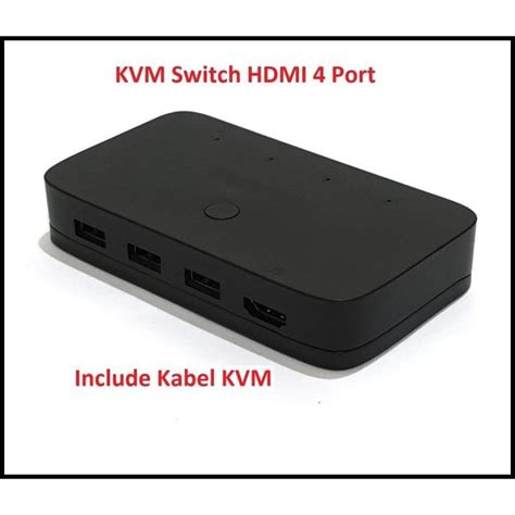 Jual Kvm Switch 4 Port Hdmi Usb Sharing Lcd Monitor Keyboard Mouse Shopee Indonesia