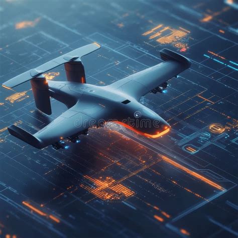 Futuristic Drone Showcasing Advanced Targeting Interface For Precision Surveillance And