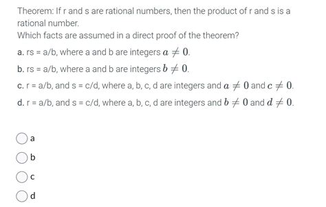 Solved Theorem If R And S Are Rational Numbers Then The Chegg