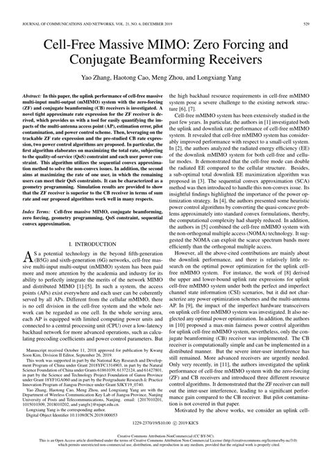 PDF Cell Free Massive MIMO Zero Forcing And Conjugate Beamforming Receivers
