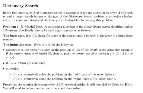 Solved Recall That Given A Set S Of N Integers Sorted In