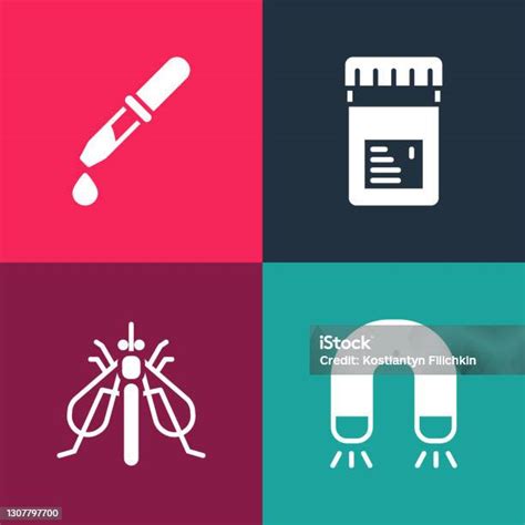 팝 아트 자석 실험 곤충 첨가제와 파이펫 아이콘 항아리를 설정합니다 벡터 0명에 대한 스톡 벡터 아트 및 기타 이미지 0명 건강 검진 건강 진단 Istock