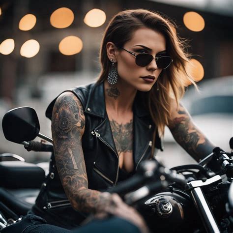 Tattooed Biker Chick By Darththeo On Deviantart
