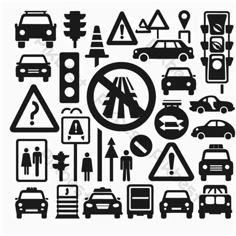 Road Signs And Symbols Set Png Images Ai Free Download Pikbest
