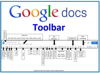 Google Docs Toolbar Free By Proven Computer Lessons TPT