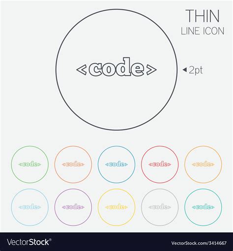 Code Sign Icon Programming Language Symbol Vector Image